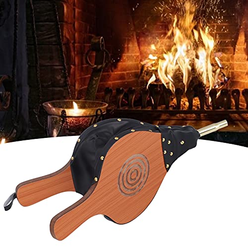Septpenta Fireplace Bellows, 17.9X7.8in Leather Wooden Fireplace ...