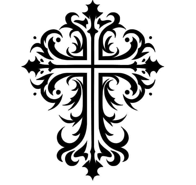 Gothic Cross Stencil - RE-USABLE 7.5 x 9.5 inch (acetate) : Amazon.co ...
