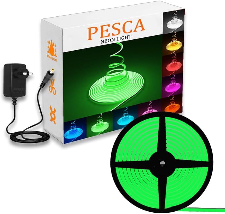 Buy PESCA 12V Adaptor LED Neon Strip Rope Lights - Flat Silicone ...