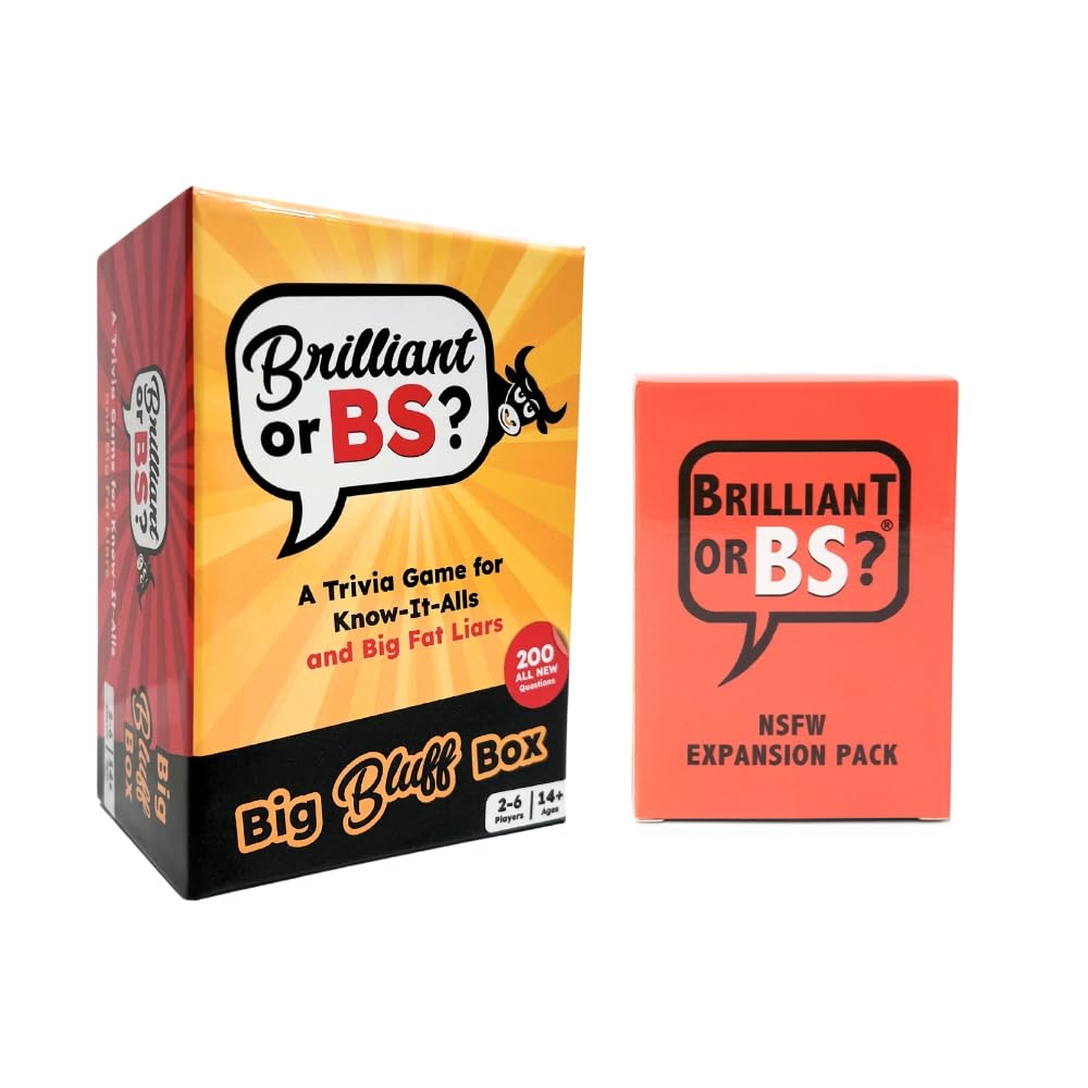Amazon.com: Brilliant or BS? NSFW Bundle - Fun Bluffing Trivia Game for Friends & Family, for 2 ...