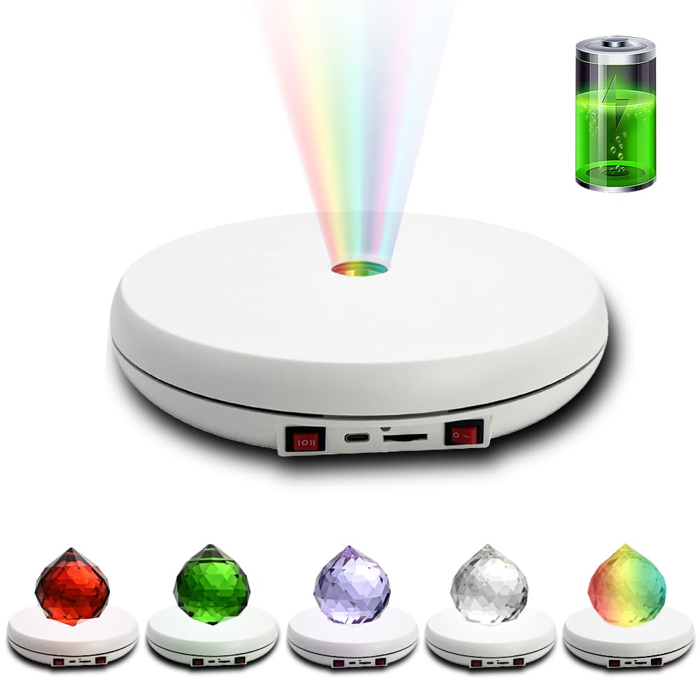 Amazon.com: JAYEGT Motorized Rotating Display Stand with LED Light , 10 ...