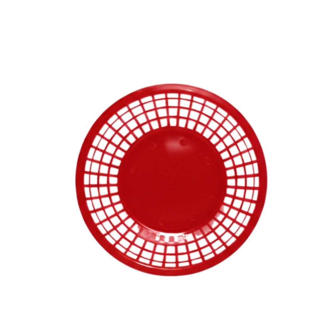 Snapklik.com : 8" Round Fast Food Basket Red Plastic Set Of 12- Fry ...