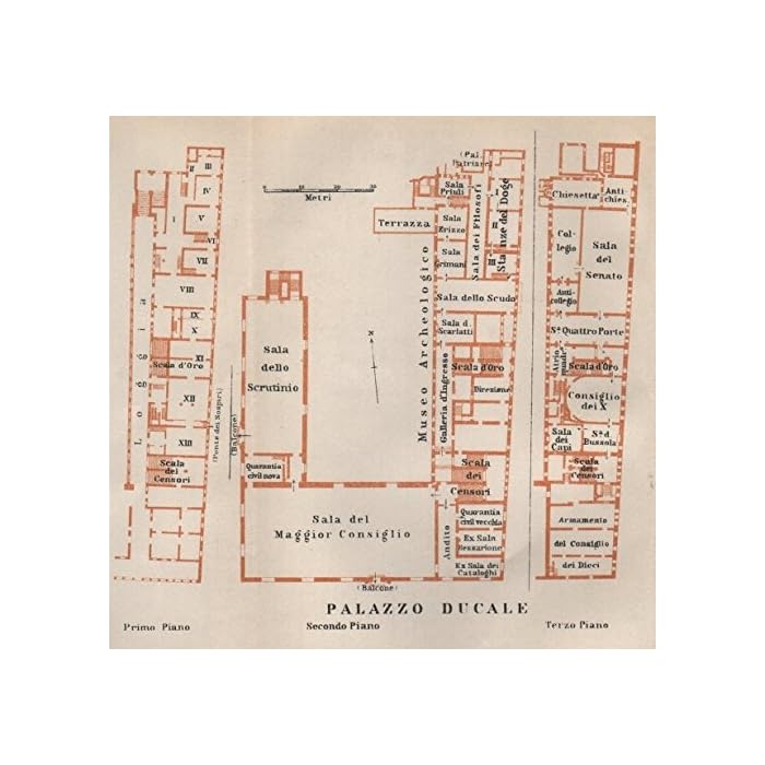 Buy PALAZZO DUCALE. Doge's palace floor plan. Venice Venezia mappa ...