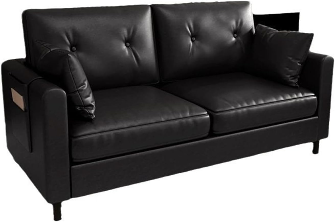 JINSHANLIANGSHKS オフィス、家庭、ビジネス用、多人数用、黒のファブリックソファ （ファブリック カウチソファ 3人掛け/脚を ...