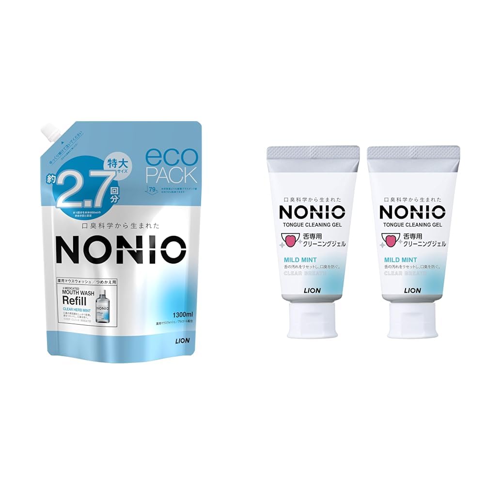 Amazon | 【セット買い】【Amazon.co.jp限定】【詰め替え 大容量】 NONIO(ノニオ) [医薬部外品] マウスウォッシュ クリアハーブミント 洗口液 パウチ 口臭原因菌を ...