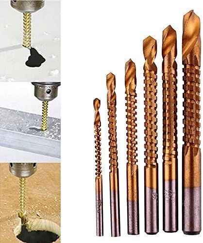 BAYM 6pcs HSS Titanium Coated Saw Drill Sawtooth Bit Set Woodworking ...