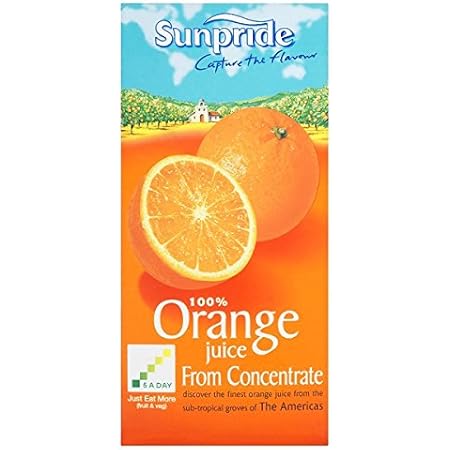 Princes 100% Pure Orange Juice from Concentrate Smooth 1 Litre (Pack of ...