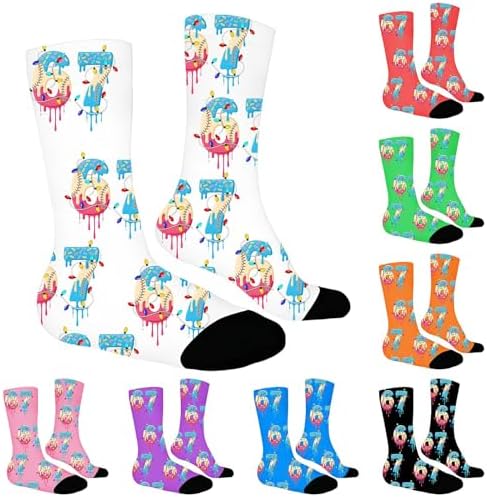 67 Socks Memes 6 7 Six Seven Ice Creams Dripping Novelty Crew Socks ...