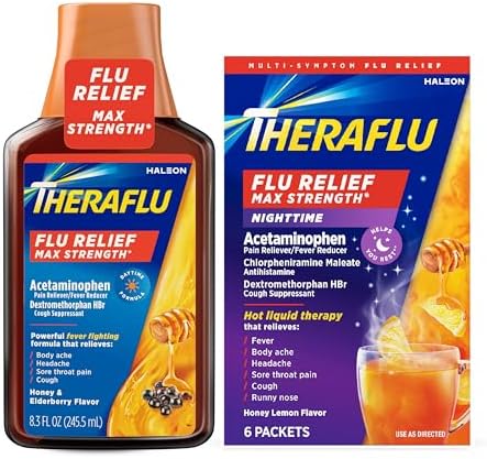 Amazon.com: Theraflu Severe Cold and Cough Nighttime and Daytime Cough ...