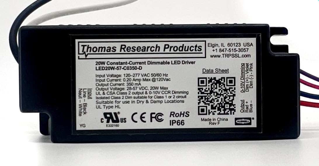 Hubbell Thomas Research Products LED20W-57-C0350-D Constant Current LED ...