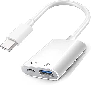 Amazon.com: [MFi Certified] USB C to USB Camera Adapter with Charging ...