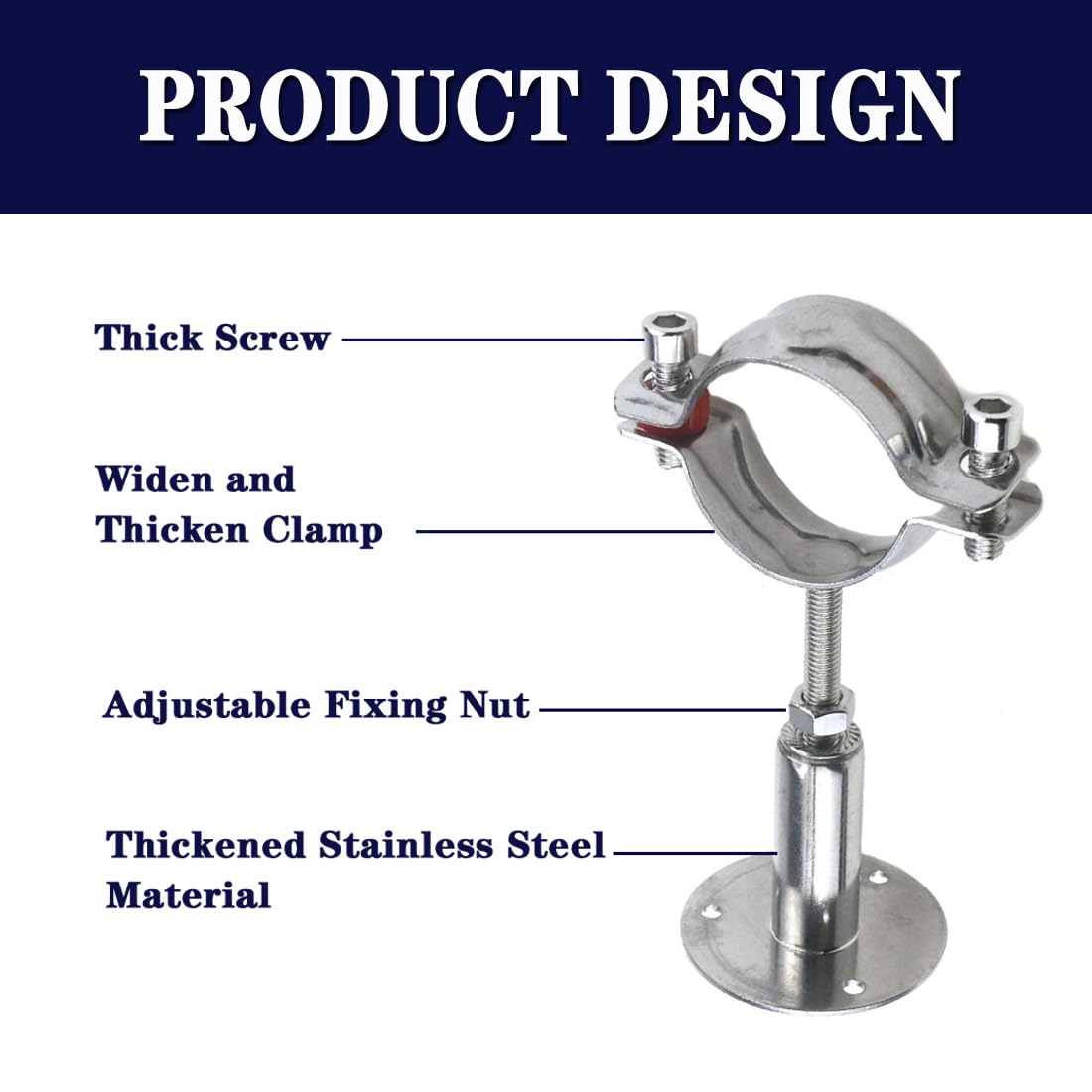 Tube Clamp Mounting Bracket Conduit Clamp Uxcell Pipe Supports ...