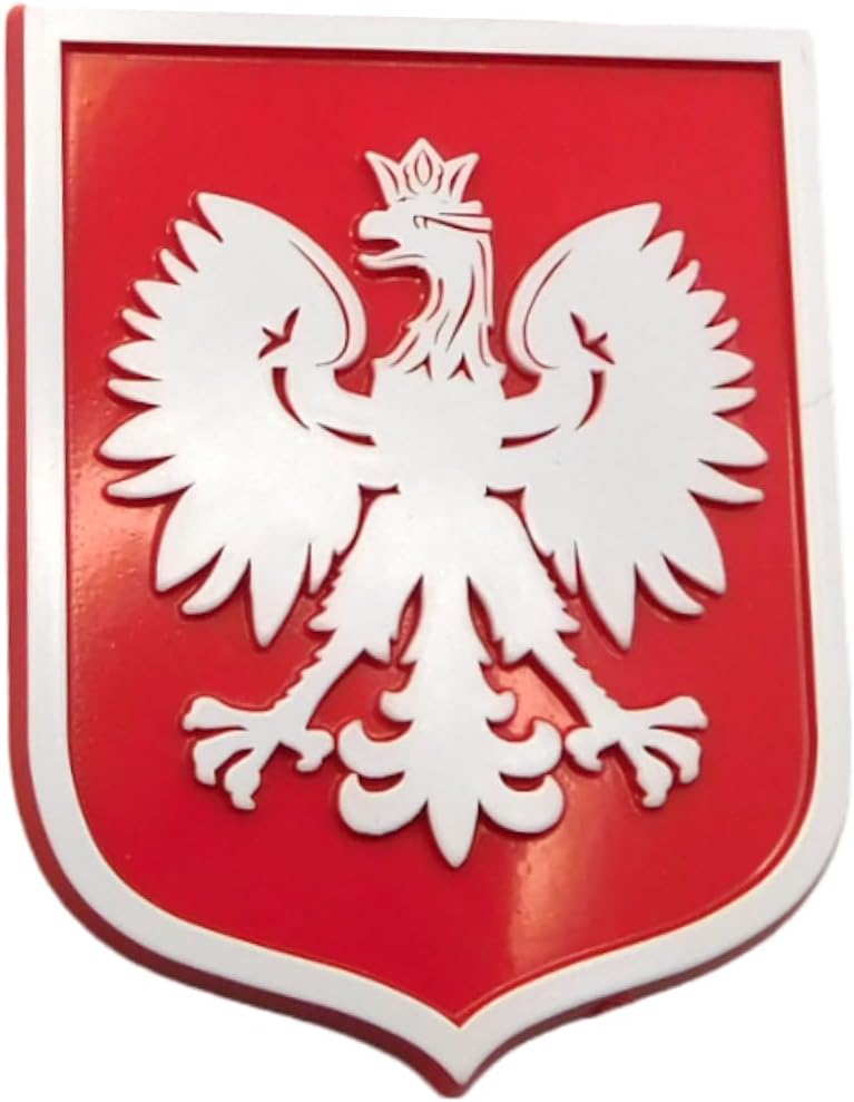 Amazon.com: Poland 2.5" Polish Polski Eagle with Golden Crown Chrome 3D ...