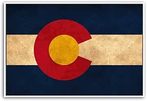 Amazon.com: Distressed Colorado Flag Canvas Wall Art Print, Distressed ...