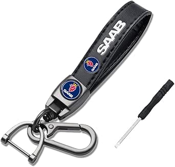 Amazon.com: KINHON for Saab Leather Car Keychain, Family Key Chain for ...
