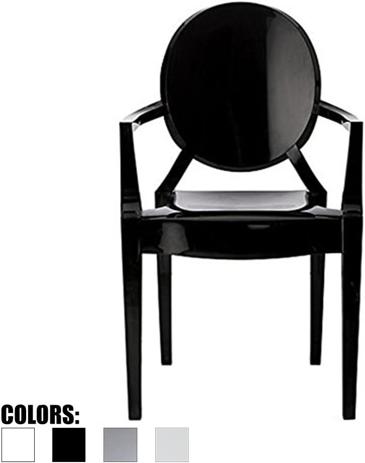 Amazon.com - 2xhome Black - Modern Contemporary Louis XIV Dining Chair ...