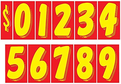 Amazon.com - EZ Line Vinyl Decals for Cars Red and Yellow Large Number ...