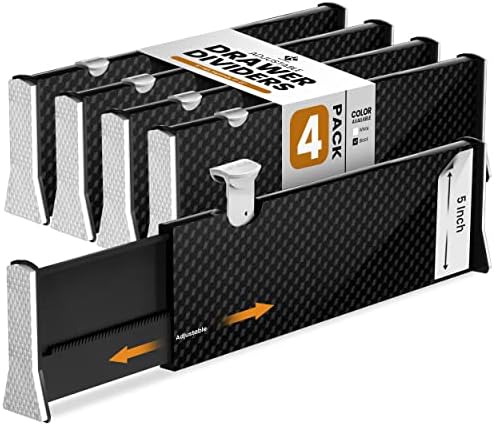 Amazon.com: Lifewit 5 Pack Drawer Dividers 5" High, 13.5-22" Adjustable ...