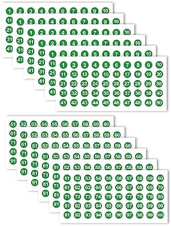 Amazon.com : 1200Pcs 1 to 100 Number Stickers, 24 Sheets Vinyl Number ...