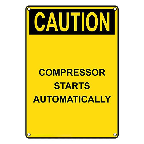 Amazon.com: Weatherproof Plastic Vertical OSHA Caution Compressor ...