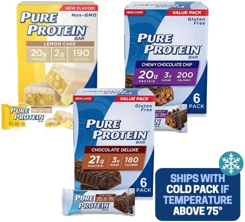Amazon.com : Pure Protein Bars, Chewy Chocolate Chip, Chocolate Deluxe ...