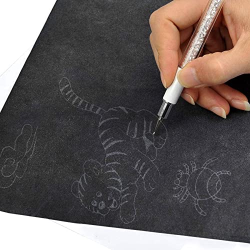 Yuikome 100 Sheets Charcoal Paper, Black Graphite Paper for Tracing ...
