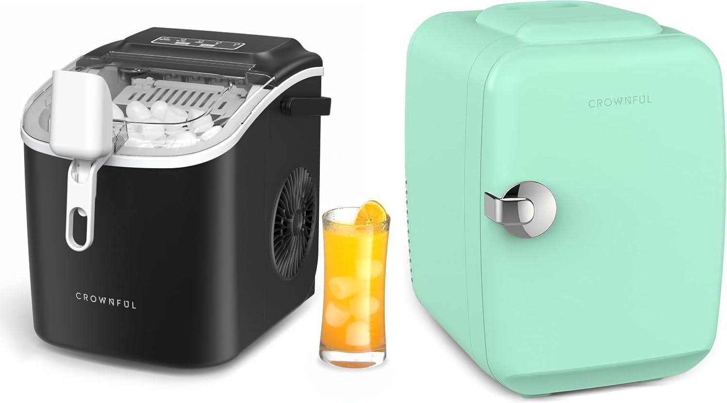 Amazon.com: CROWNFUL Mini Fridge Green & Ice Maker: Home & Kitchen