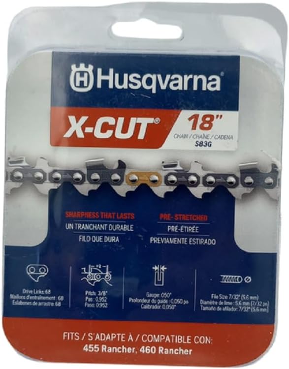 Amazon.com: Husqvarna X-Cut SP33G 18 Inch Chainsaw Chain, .325" Pitch, .050" Gauge, 72 Drive ...