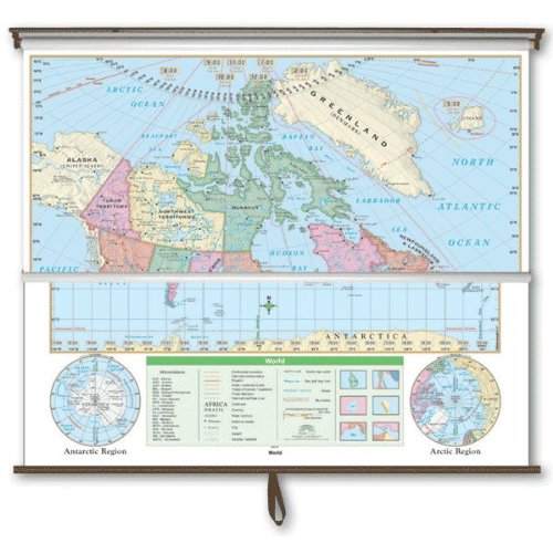 Universal Map 762546581 Canada World Essential Combo Classroom Wall Map ...
