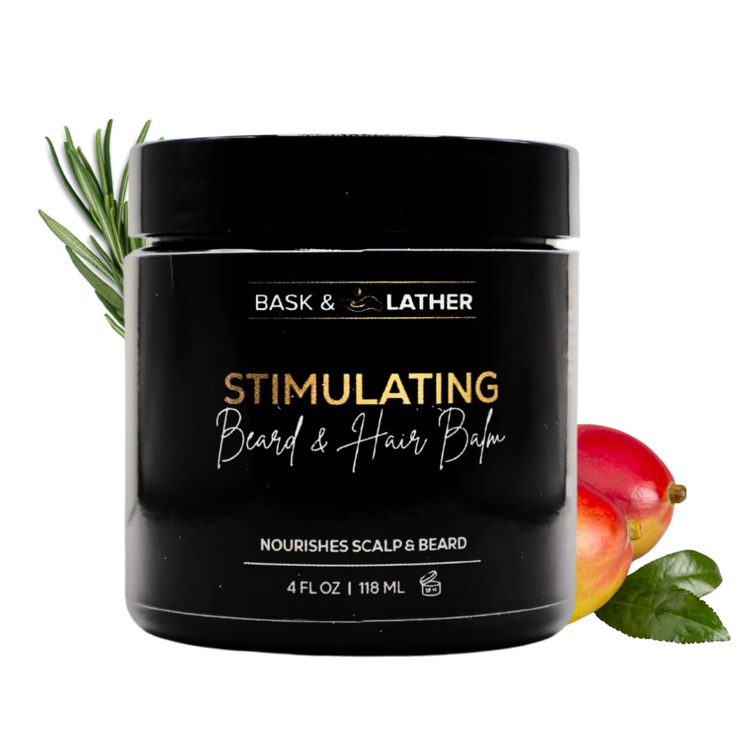 Amazon.com: BASK & LATHER Stimulating Hair & Beard Balm, Leave in ...