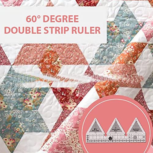 WBTY 45/60/90 Degree Double Strip Ruler, Double Strip Quilting Ruler ...