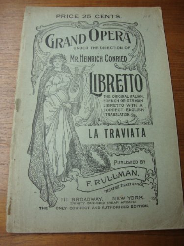 Amazon.com: La Traviata, Libretto; the original Italian French or ...
