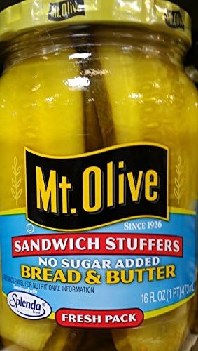 Amazon.com : Mt. Olive Sandwich Stuffers Bread & Butter Pickles, No ...