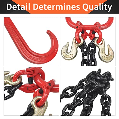 Snapklik.com : TBAPFS 3/8 Grade 80 V-Type Transport Tow Chain W/15 J ...