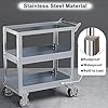 Amazon.com: 3-Tier 14 Gauge Stainless Steel Utility Cart, 1100 lbs Heavy Duty Service Cart with ...