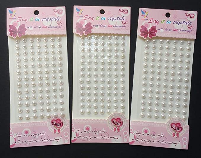 Pearls Stickers 3D Half Round Self Adhesive for DIY Art and Craft ...