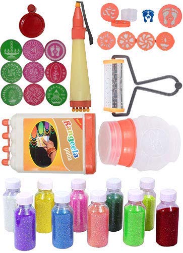 Buy Handsofodisha Ready to Draw Rangoli Making Kit 9 Stencil 4"(Navrang ...