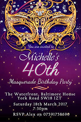 Masquerade Party Invitation 40th Birthday Ideas