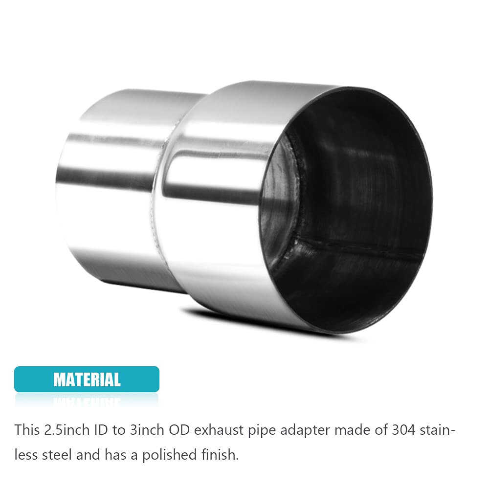 Snapklik.com : Universal 2.5" ID To 3" OD Exhaust Pipe Adapter ...
