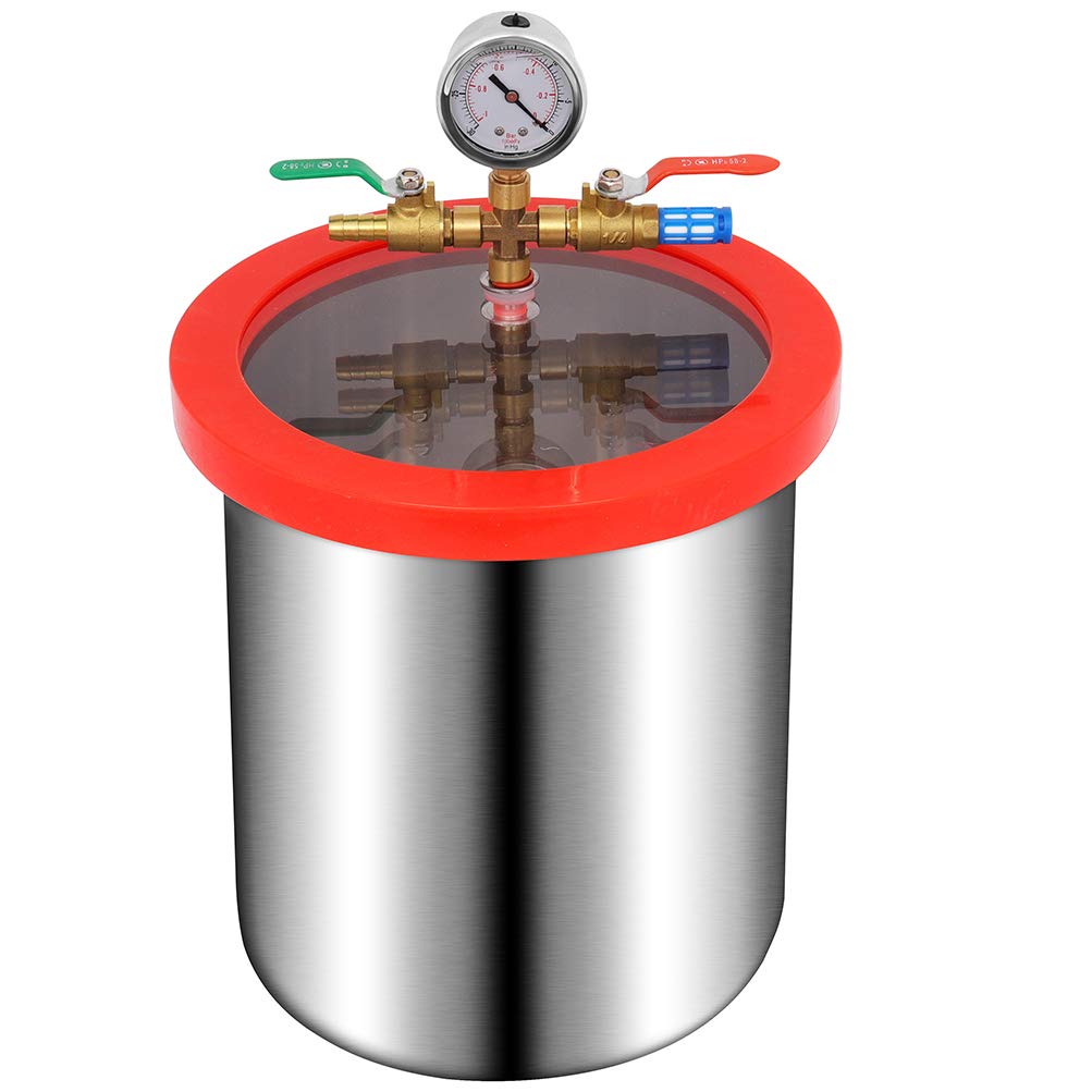 3 Gallons Stainless Steel Vacuum Chamber Kit Air Manifold Degassing ...