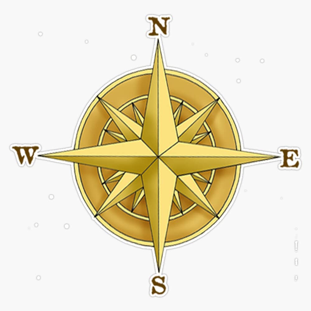 Amazon.com - STG Trading Vintage Compass Rose Vinyl Bumper Sticker ...