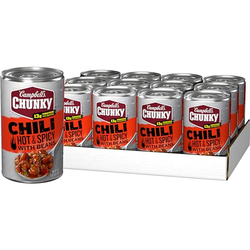 Snapklik.com : Campbells Chunky Chili, Hot & Spicy Beef & Bean, 19 Oz Can