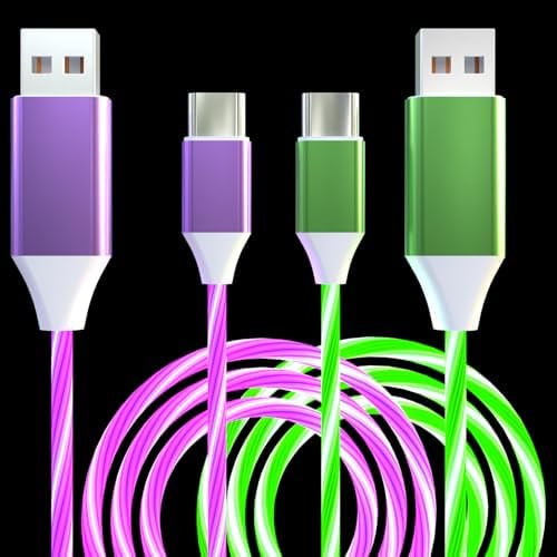 Amazon.com: Led USB C Charging Cable 2 Packs Light Up Type C Charging ...