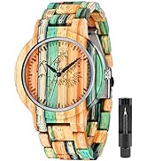 Amazon.com: Tiong Brand Wooden Watches Mens with Handmade Colorful ...