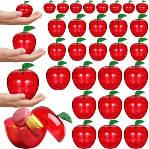 Amazon.com: Menkxi 24 Pcs Clear Apple Containers Back to School Apples ...