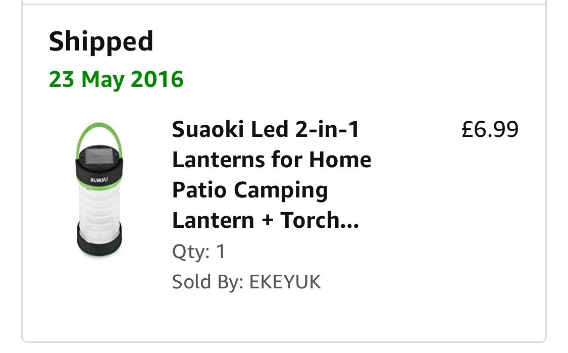 SUAOKI LED Camping Lantern Collapsible Solar Light Night Flashlight ...