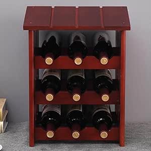 Amazon.com: Wine Racks Countertop, 9 Wine Bottle Holder Stand, Freestanding Floor Wine Storage ...