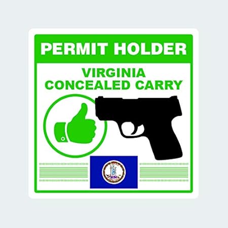 Amazon.com: fagraphix Virginia Concealed Carry Permit Holder Sticker Adhesive Vinyl 2a permited ...