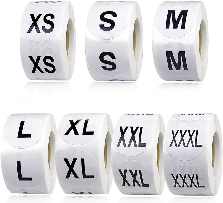 Amazon.com : 3500 PCS Clothing Size Stickers,Round Self Adhesive Size ...