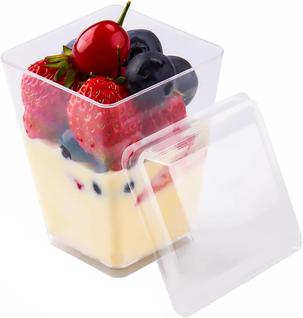 Amazon.com | Traders 50 Pack of 5oz Parfait/Dessert Cups with Lids ...